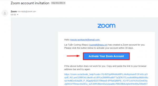 Hướng dẫn kích hoạt tài khoản Zoom cho khách hàng của Repu